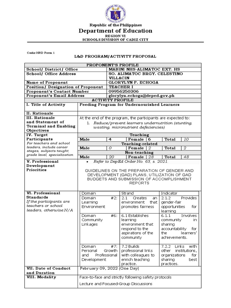 Proposal For Feeding Program | PDF