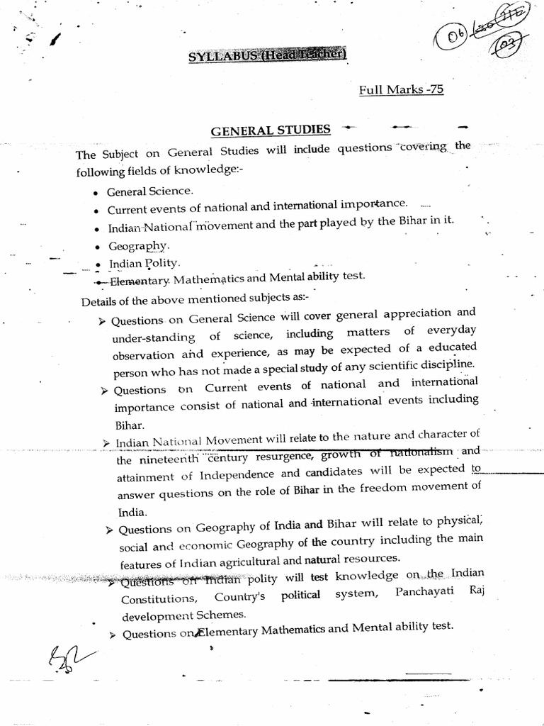 Primary Headmaster Syllabus 2025 | PDF | Epistemology | Science