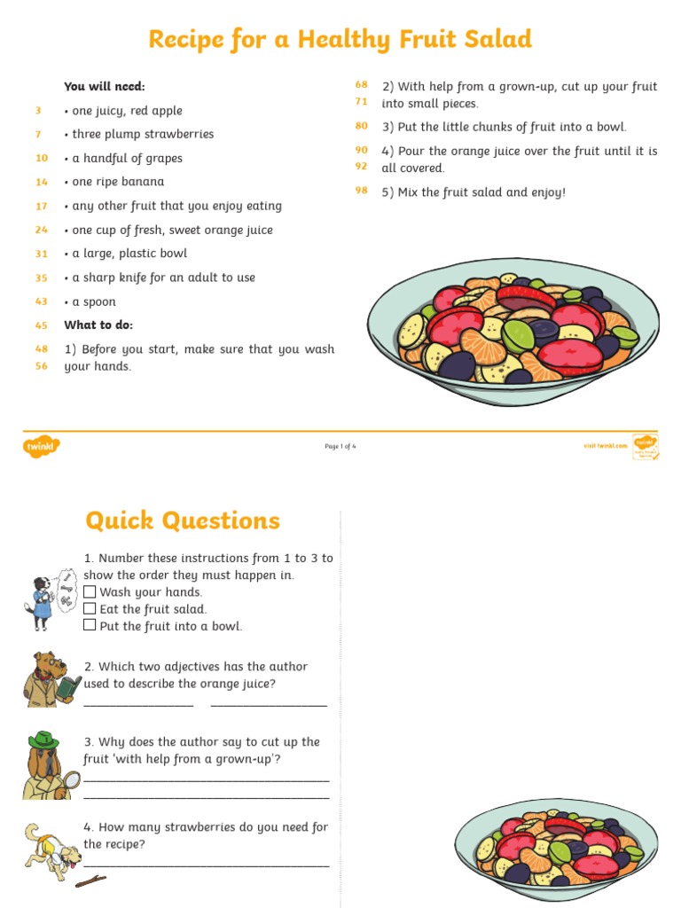 Healthy Fruit Salad Recipe Guide | PDF | Diet & Nutrition | Juice