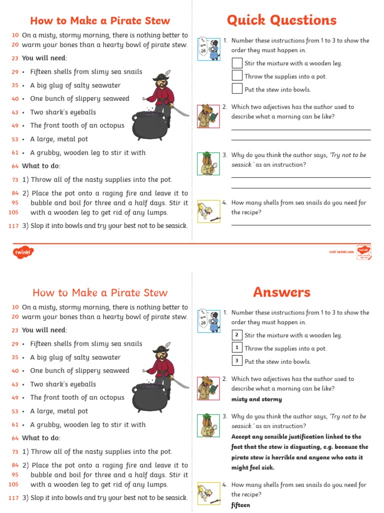 How To Make A Pirate Stew | PDF