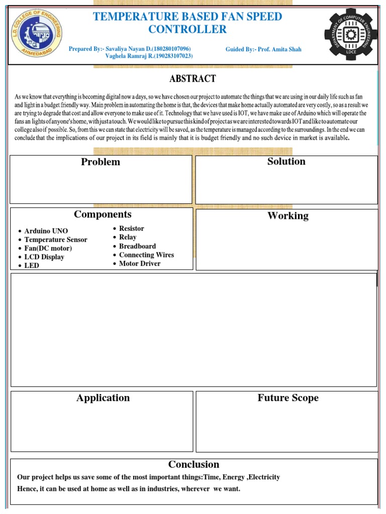 Temperature Based Fan Speed Controller: Problem Solution | Download ...
