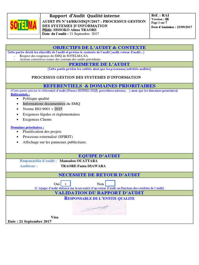 Rapport D'audit Ps Communication Externe Commex (Sept 2017) | Download Free PDF | Audit ...
