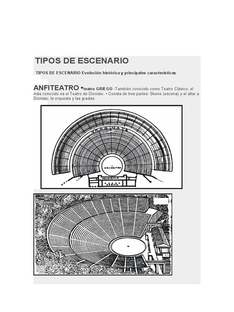 Tipos de Escenarios: Griego y Romano | PDF | Teatro