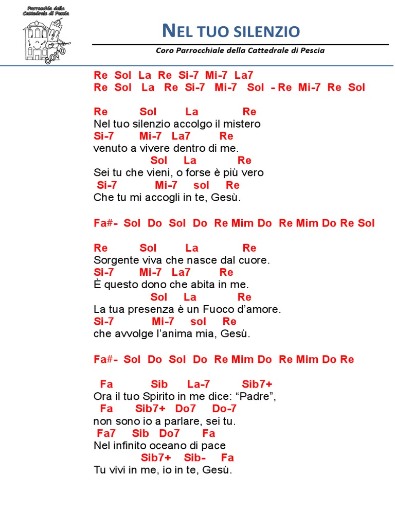 Nel Tuo Silenzio Testo | PDF