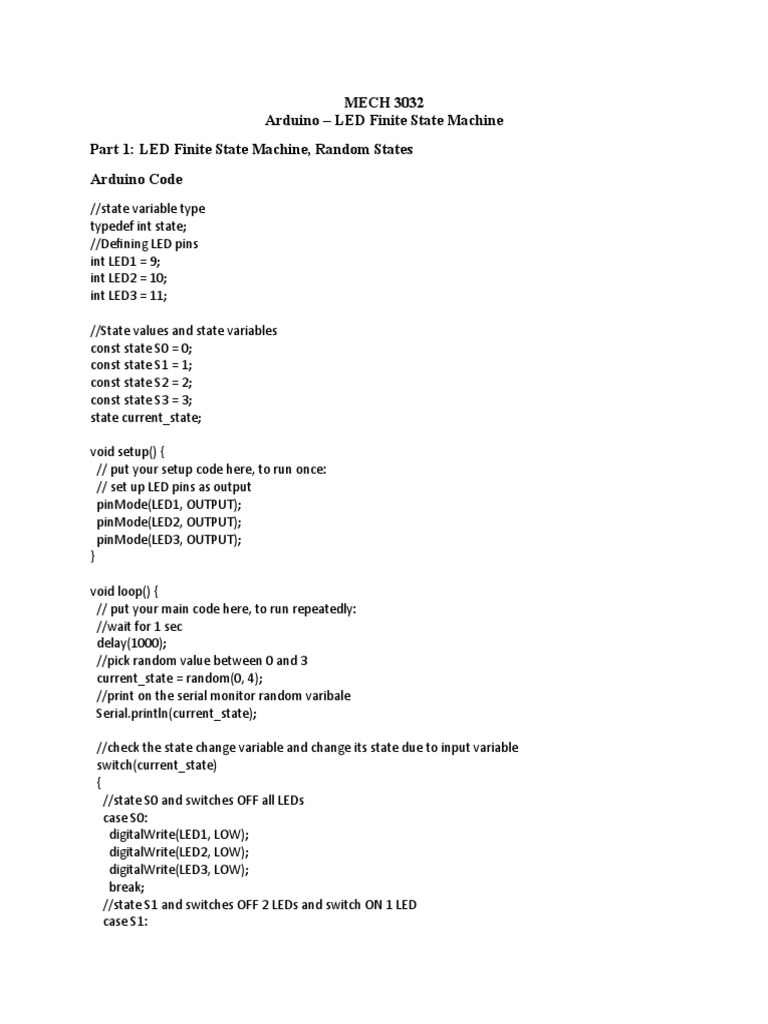 MECH 3032 Arduino - LED Finite State Machine Part 1: LED Finite State ...