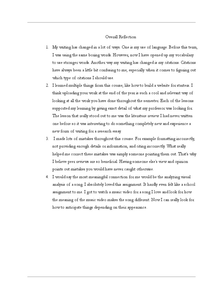 Overall Reflection | PDF