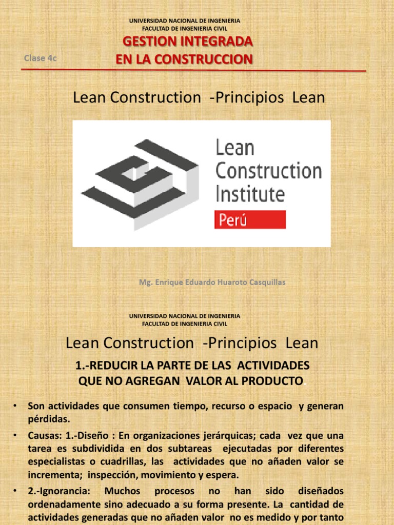 Clase 4c-Lean - y Pricipios Del Lean Construction | PDF | Lean ...