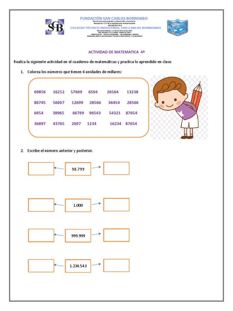 Actividades de Matemáticas para 4º Grado | PDF | Métodos y materiales ...