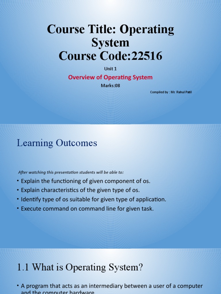 Course Title: Operating System Course Code:22516 | Download Free PDF | Operating System | Linux