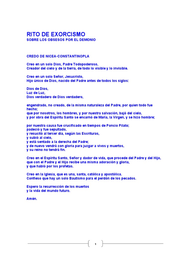 Rito de Exorcismos de 1614 en Español | PDF | Cristo (título) | María ...