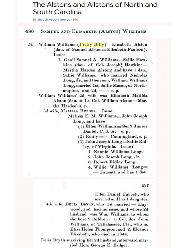 General Pretty Billy William Williams | PDF