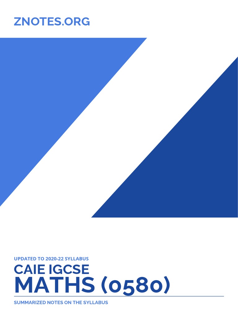 Caie Igcse Maths 0580 Theory v1 | PDF | Rectangle | Sine