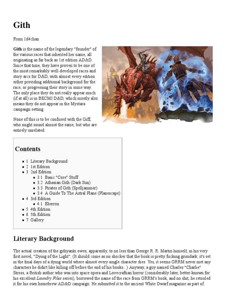 Gith - 1d4chan | PDF | Dungeons & Dragons | Gary Gygax Games