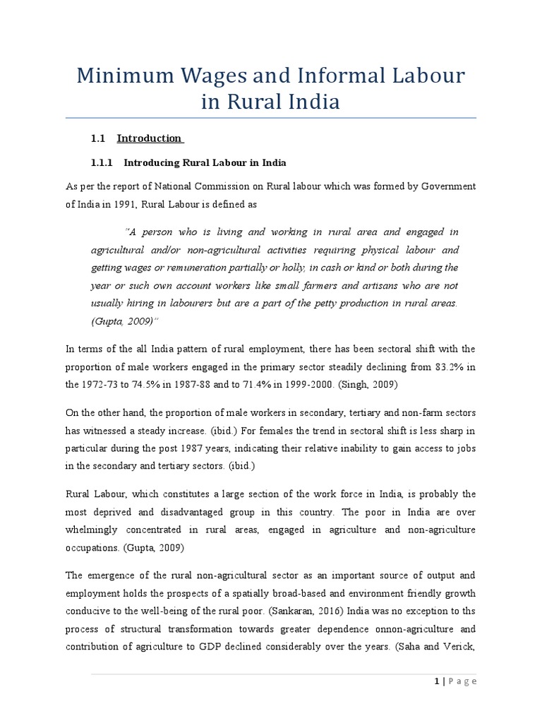 Minimum Wages and Informal Labour in India | PDF | Employment | Workforce