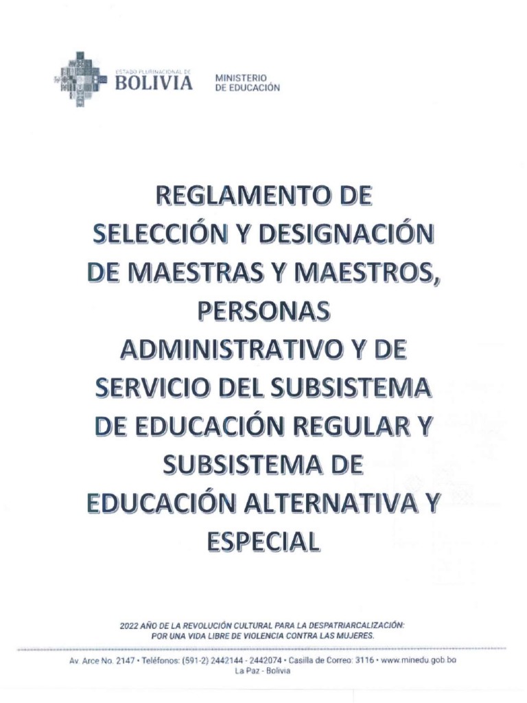 Reglamento de Compulsa y Fichas de Seleccion | PDF | Bolivia | Titulo academico