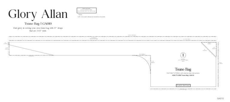Glory Allan Tsuno Bag Sewing Pattern - GA010 | PDF | Sewing | Textiles