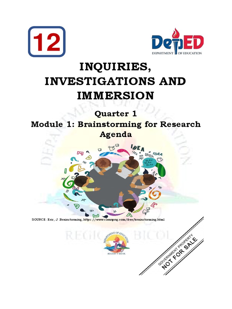 Inquiries Investigation Immersion Module 1 Q1 | PDF | Thought | Reason