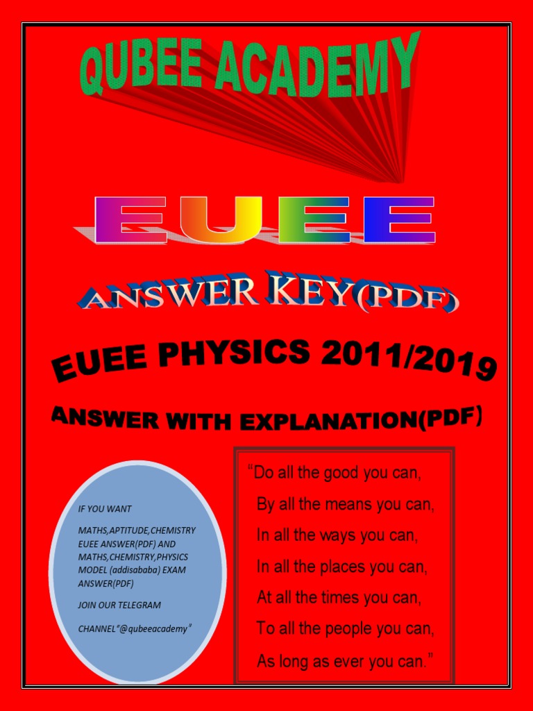 Euee Physics 2011 Answer - Qubee Academy | PDF | Gases | Stress (Mechanics)