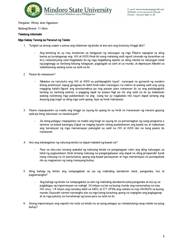 Tekstong Informativ | PDF