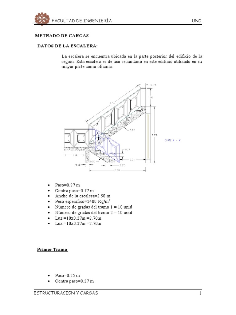Metrado de Cargas Escalera | PDF