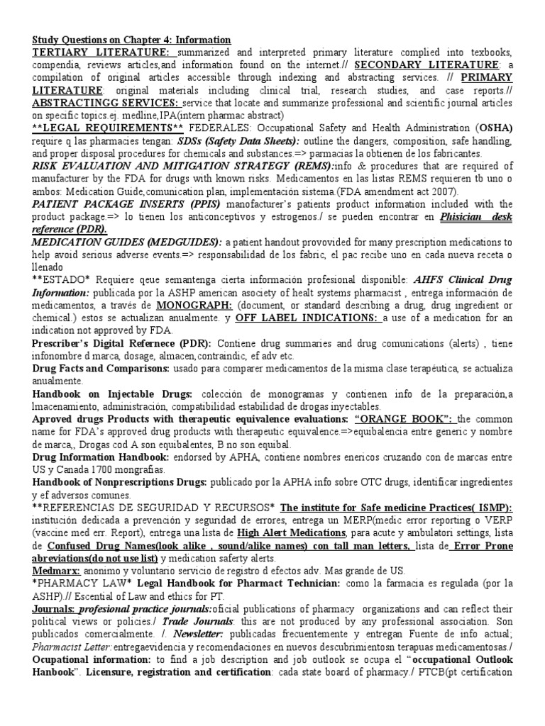 Pharmacy Information Resources Overview | PDF | Pharmacy | Food And ...