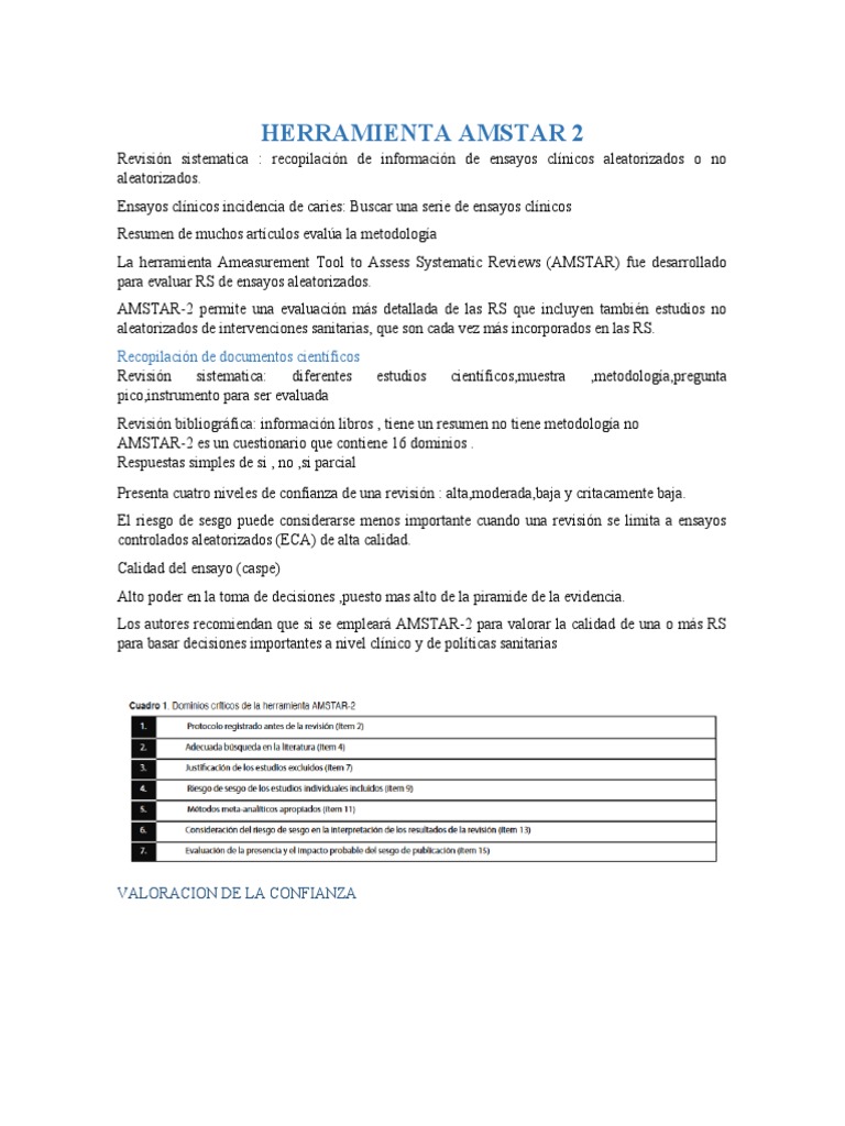 Herramienta Amstar 2 | PDF | Metaanálisis | Parcialidad
