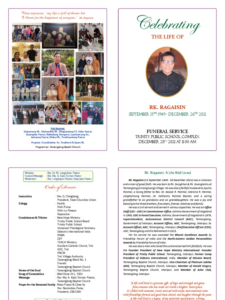 Funeral Service of Rk. Ragaisin | PDF | Baptists | Abrahamic Religions Funeral Service of Rk. Ragaisin | PDF | Baptists | Abrahamic Religions