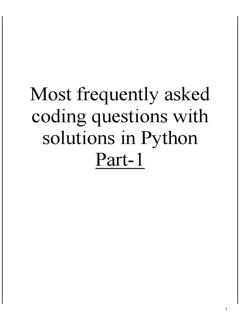 Coding Questions With Solutions in Python | PDF | Integer (Computer ...