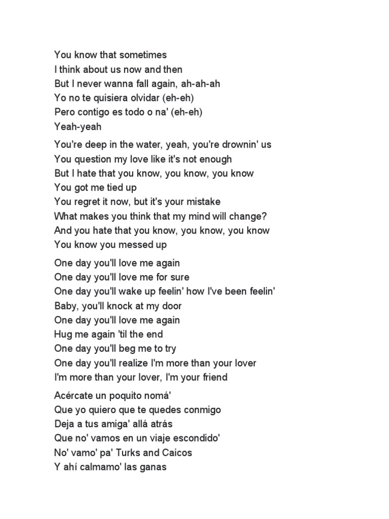 Un Dia One Day | PDF | Spanish Language Music | Latin American Music