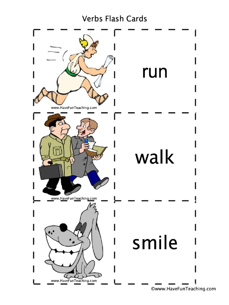 Verbs Flash Cards | PDF