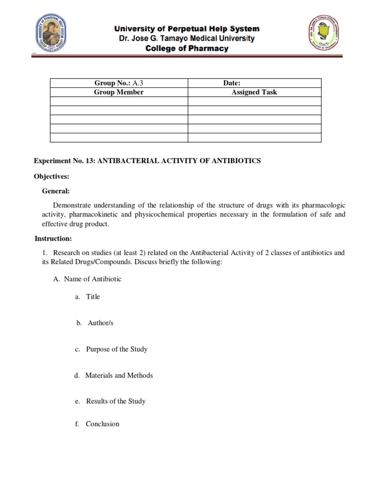 Antibacterial Activity of Antibiotics | PDF