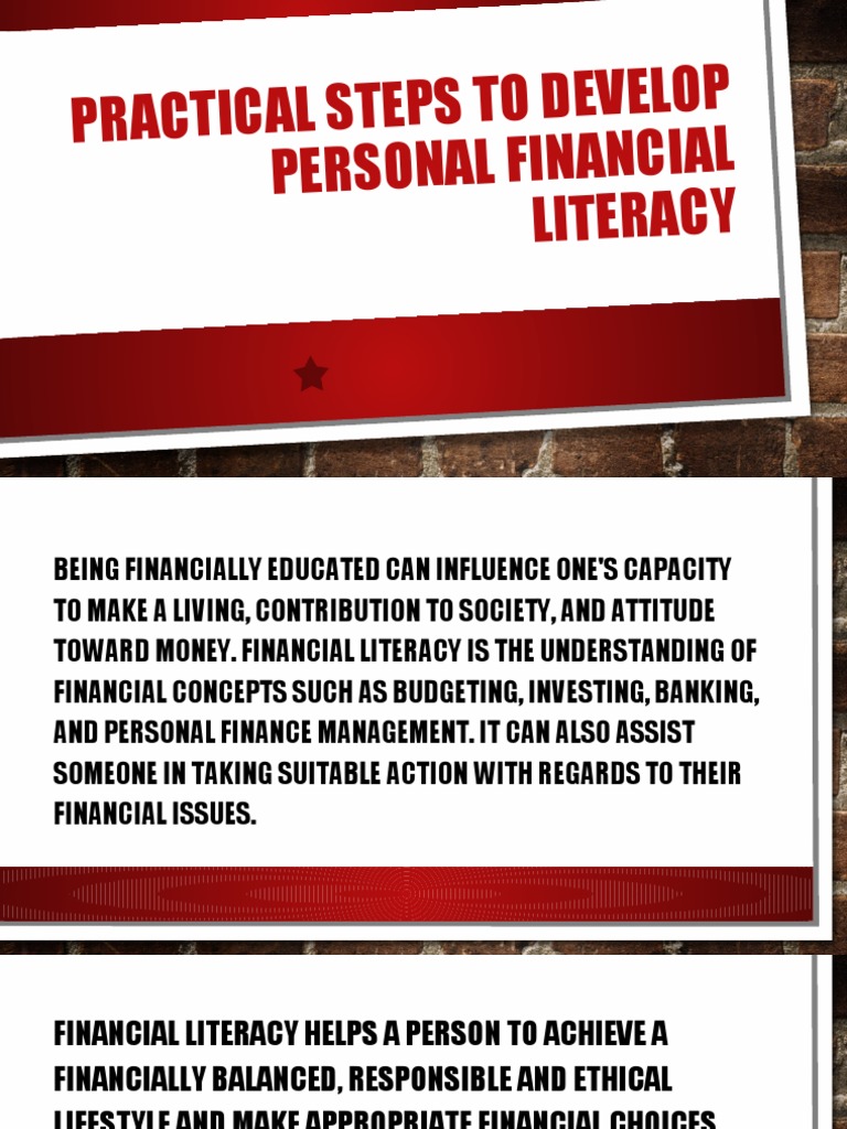 Practical Steps To Develop Personal Financial Literacy | PDF
