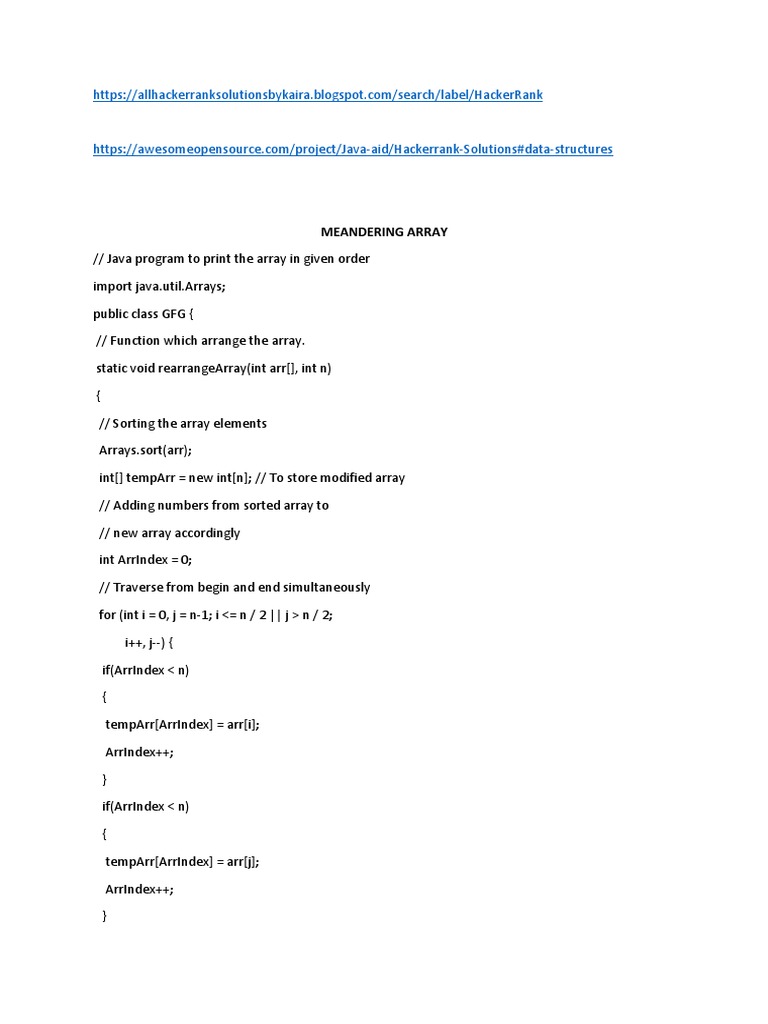 Solving Programming Problems with Java: A Collection of Solutions | PDF | Array Data Structure ...