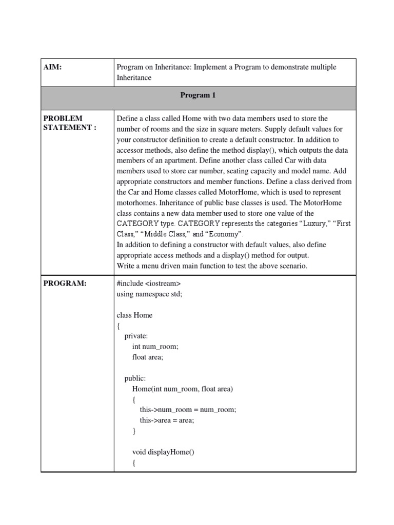 Multiple Inheritance (Object Oriented Programming) | Download Free PDF | Class (Computer ...