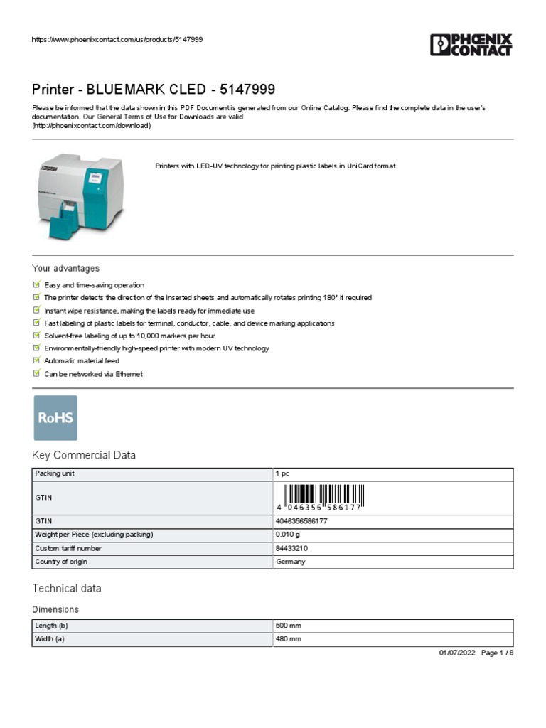 Printer - BLUEMARK CLED - 5147999: Your Advantages | PDF | Microsoft Windows | Printer (Computing)