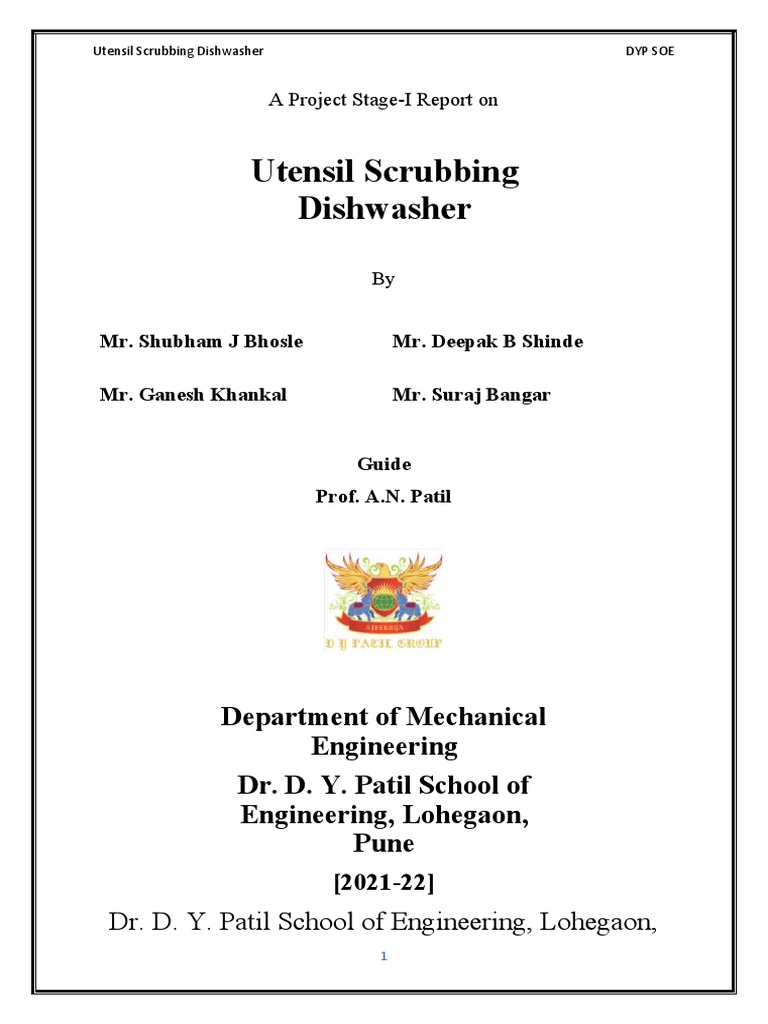 Dishwasher Project Report | PDF | Dishwasher | Home