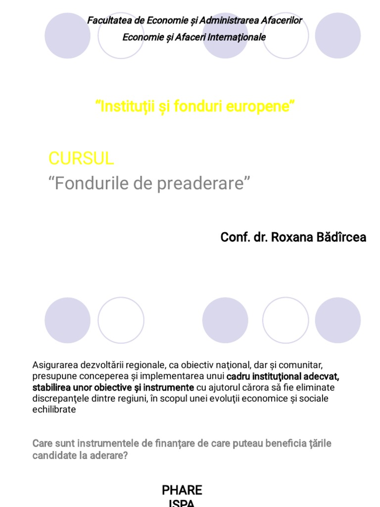 Cursul 3 - Fondurile de Preaderare - Phare | PDF