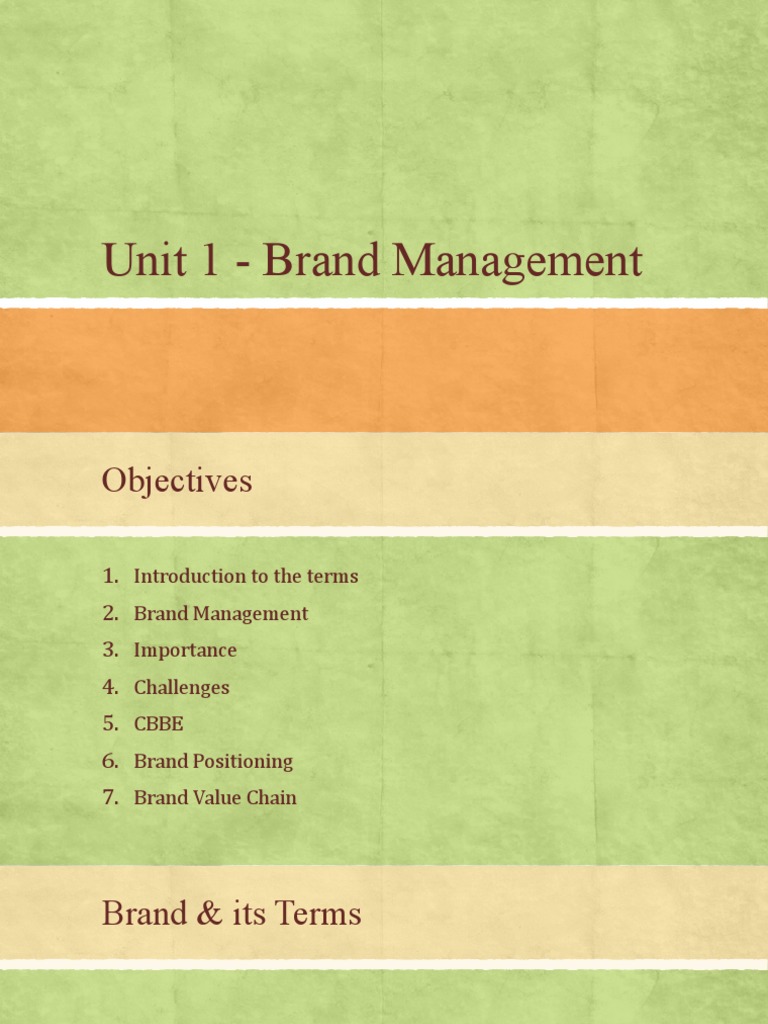Unit 1 - Brand Management | PDF | Brand | Brand Management