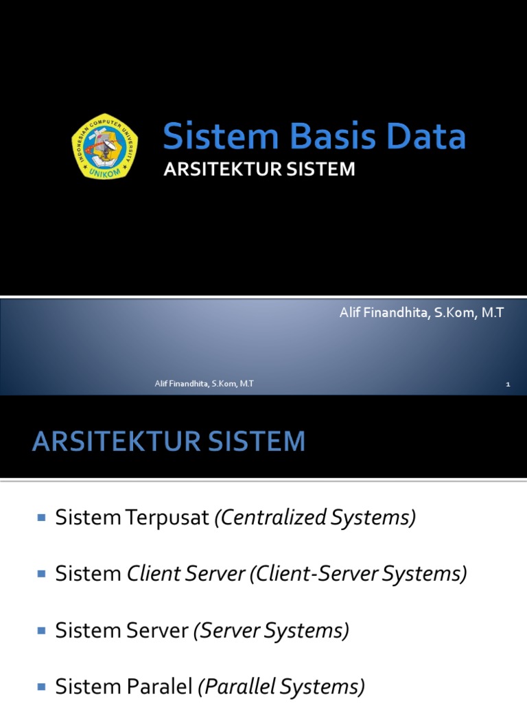 Sistem Basis Data - Arsitektur Sistem | PDF