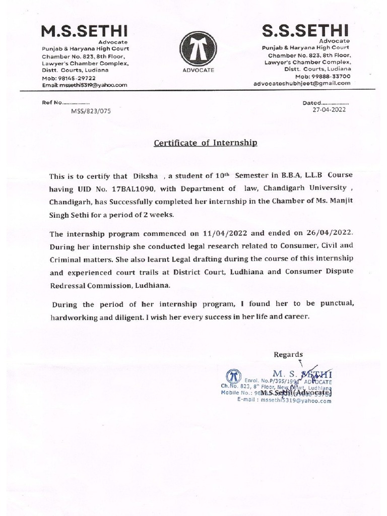 Internship Diary | PDF