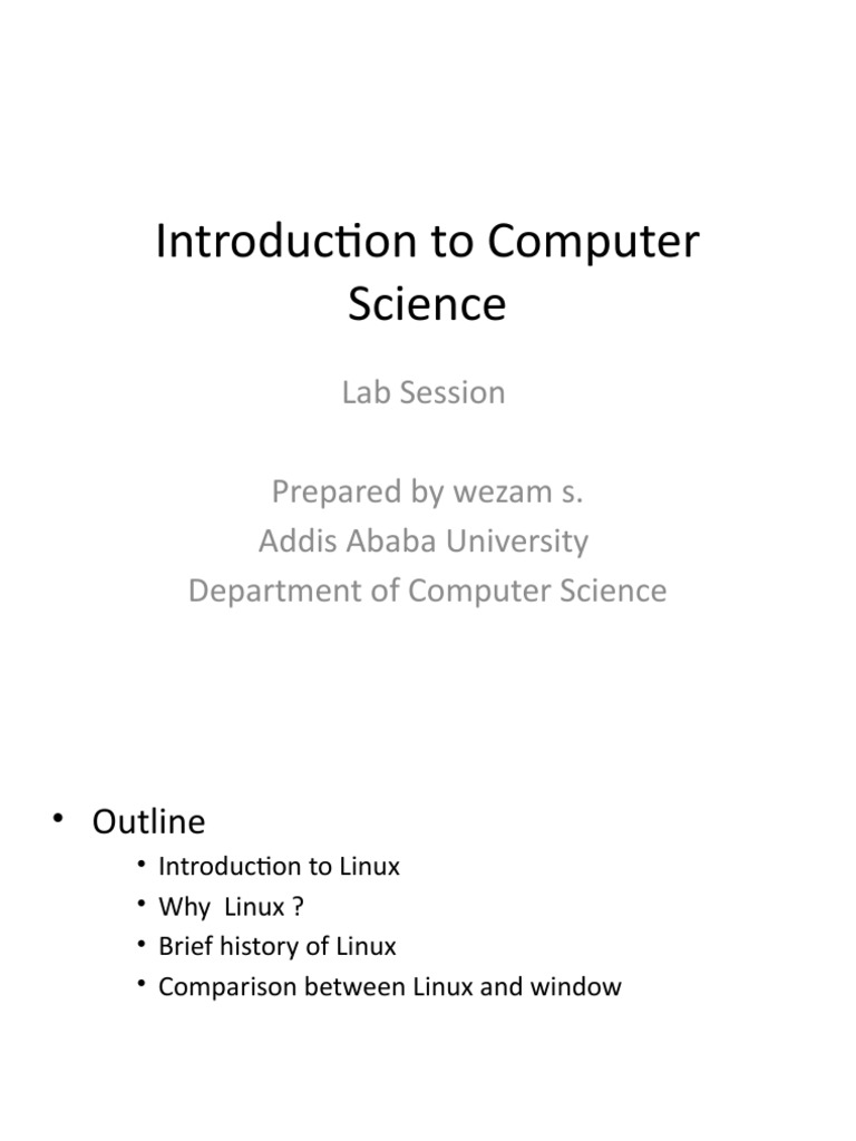 Introduction To Computer Science: Lab Session Prepared by Wezam S ...