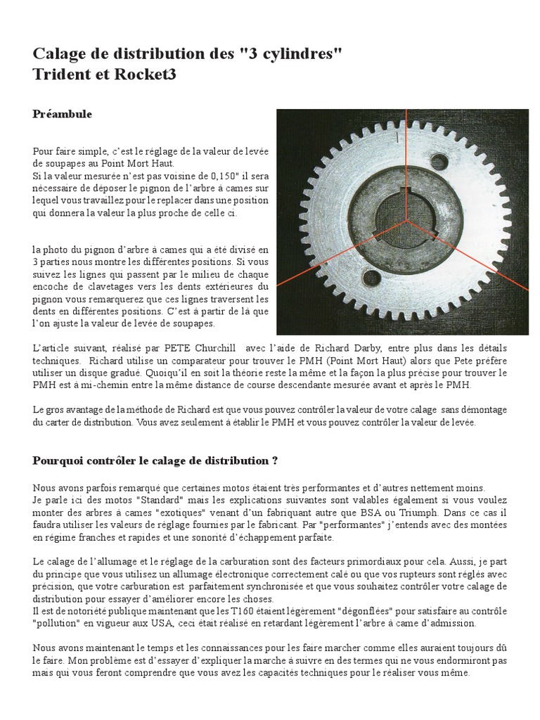 Calage de Distribution 3 Cylindres | PDF | Allumage | Biens manufacturés
