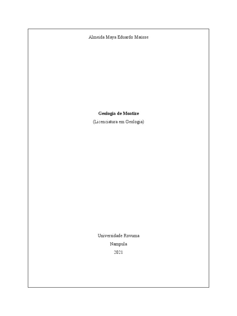 Geologia de Moatize | PDF | Bacia sedimentar | Carvão