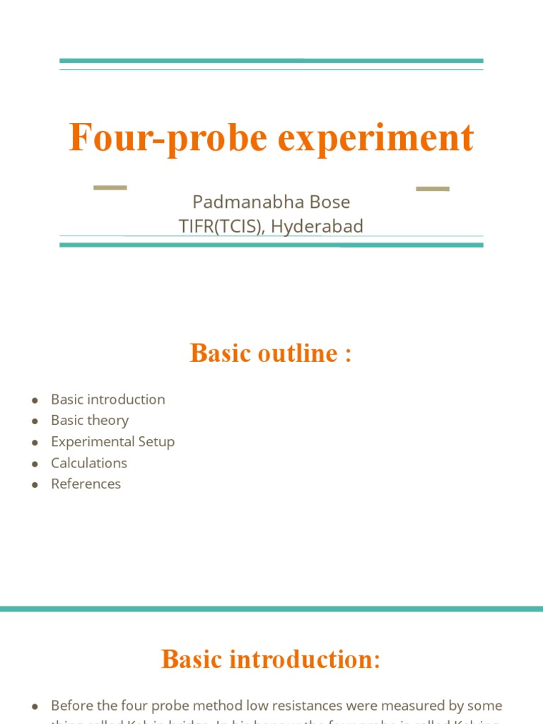 Four Probe Experiment | PDF