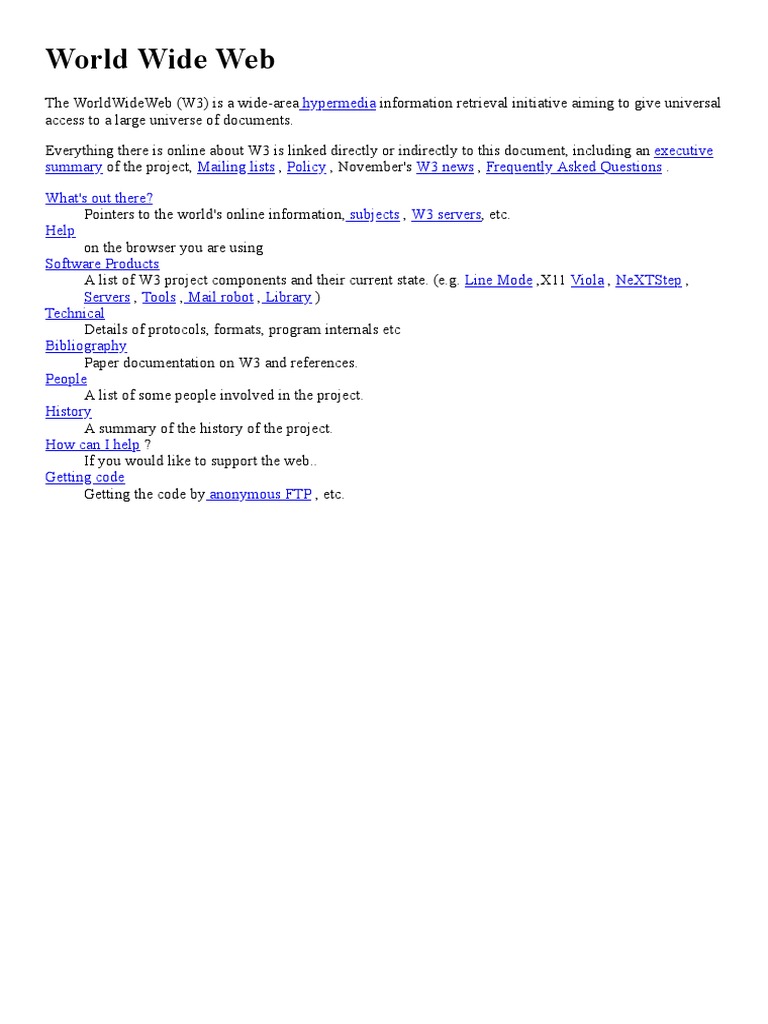 Overview of the World Wide Web Project | PDF