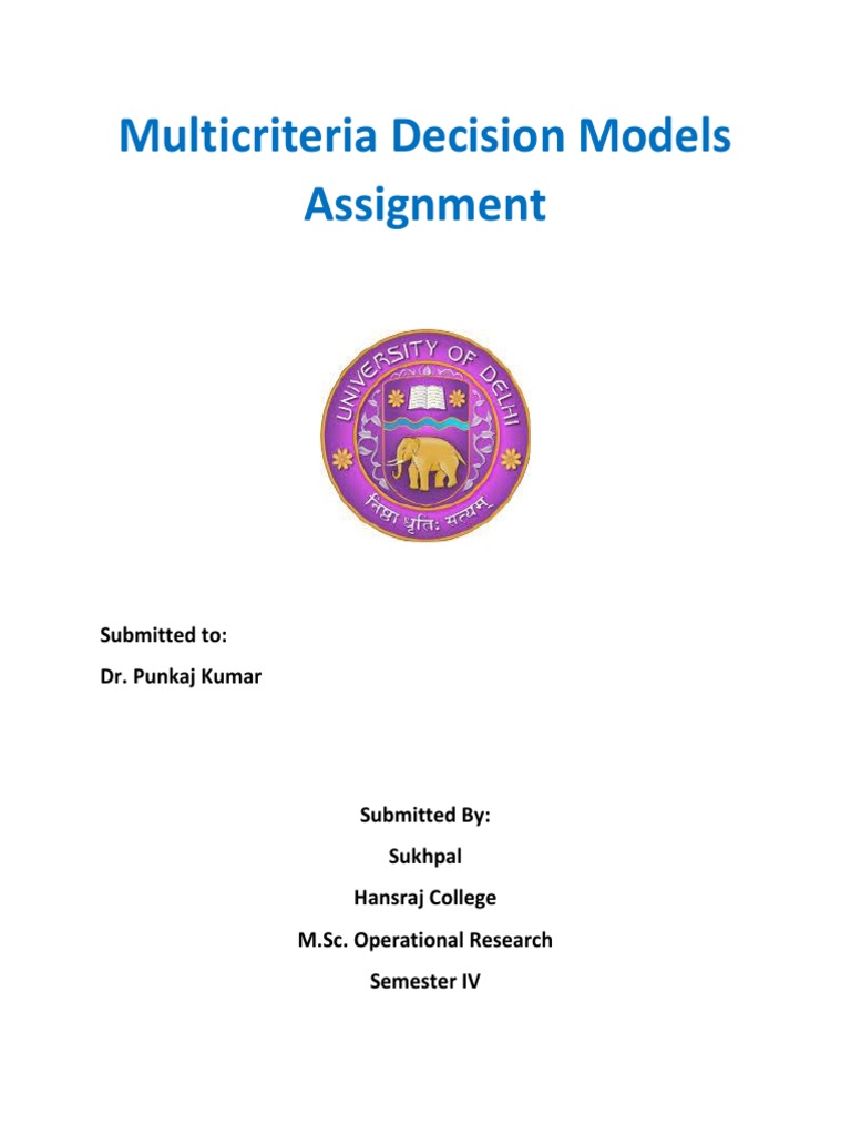 MCDM Assignment | PDF | Systems Analysis | Scientific Method