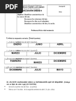 Prueba Historia Meses Del Año y Dias de La Semana | PDF