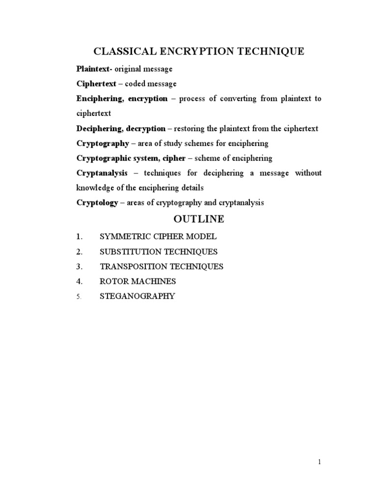 Classical Encryption Technique | PDF | Cipher | Cryptography