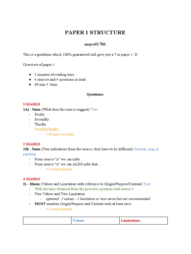 Paper 1 Structure: Mayo#1786 | PDF | Essays | Cognition