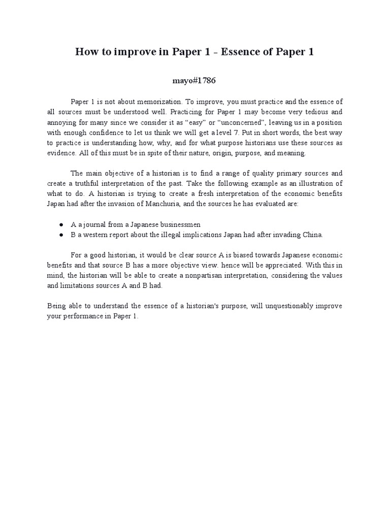 Paper 1 Study Guide | PDF